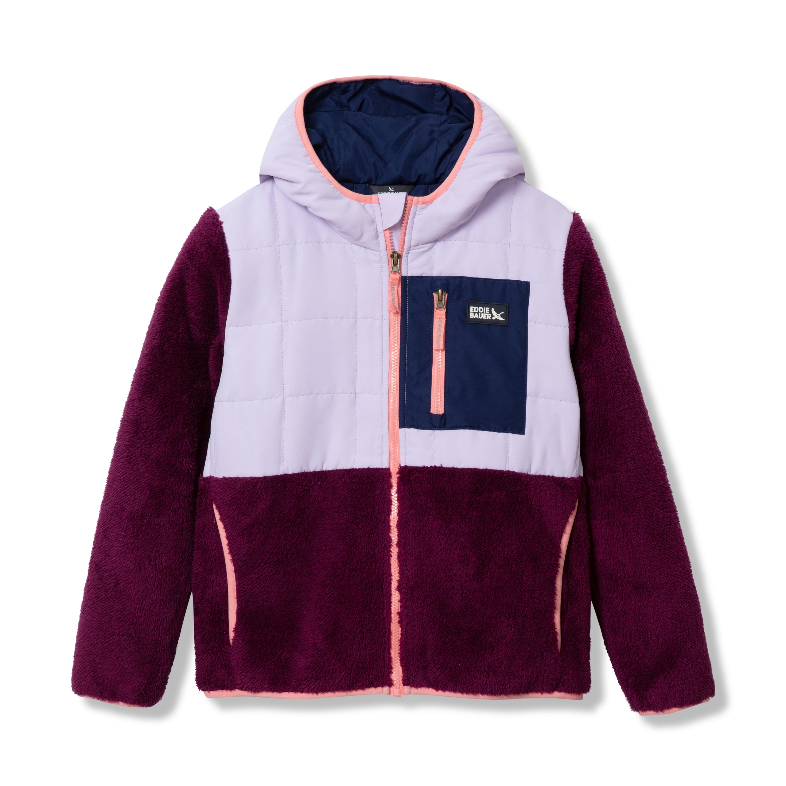 Eddie Bauer Kids Kids Fleece Mixed Media Hooded Jacket